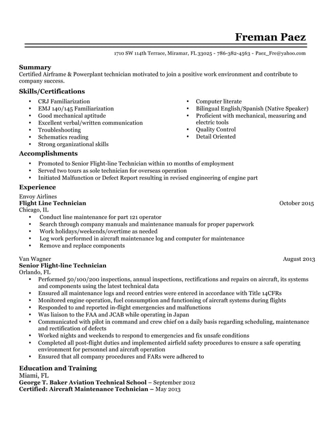Freman paez resume 2016 | PDF