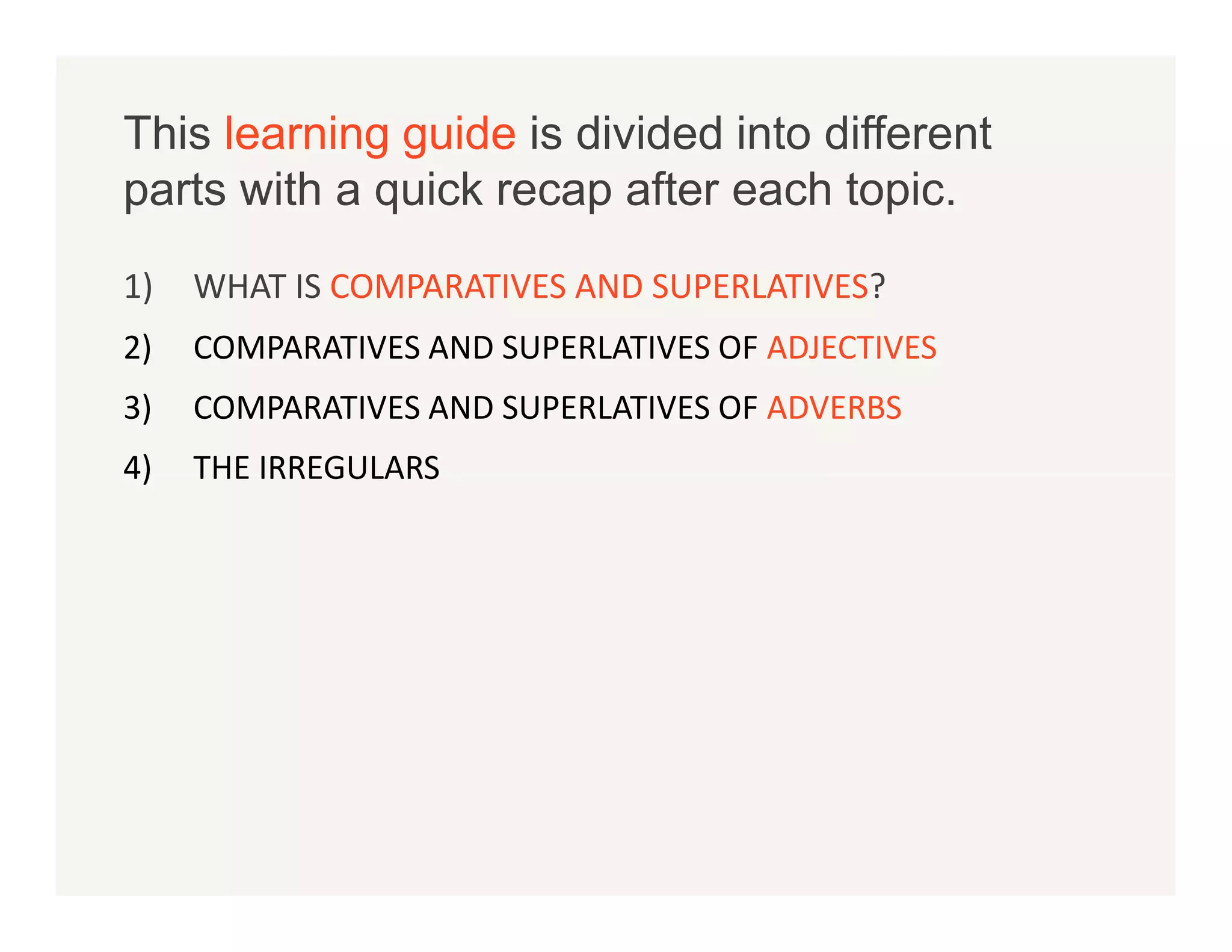 French comparatives and superlatives | PDF