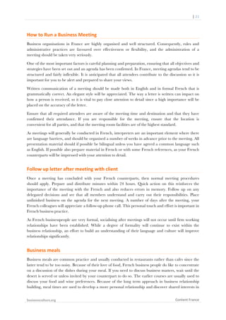 French business culture guide - Learn about France | PDF