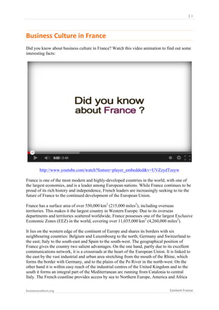 French business culture guide - Learn about France | PDF