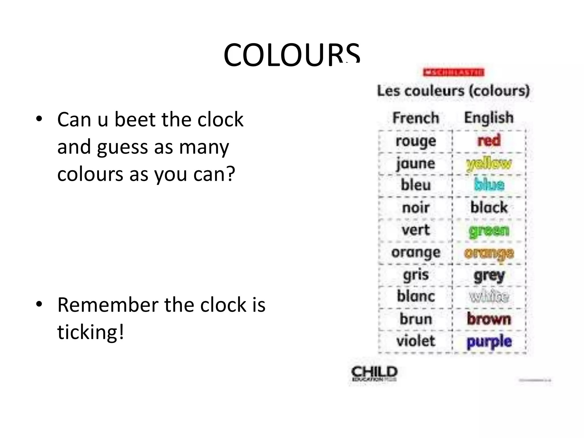 French colours | PPTX