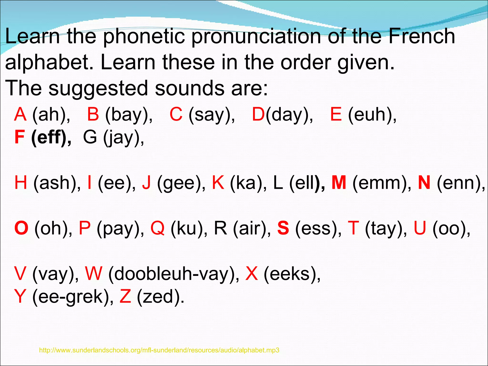 FRENCH L' ALPHABET | PPT