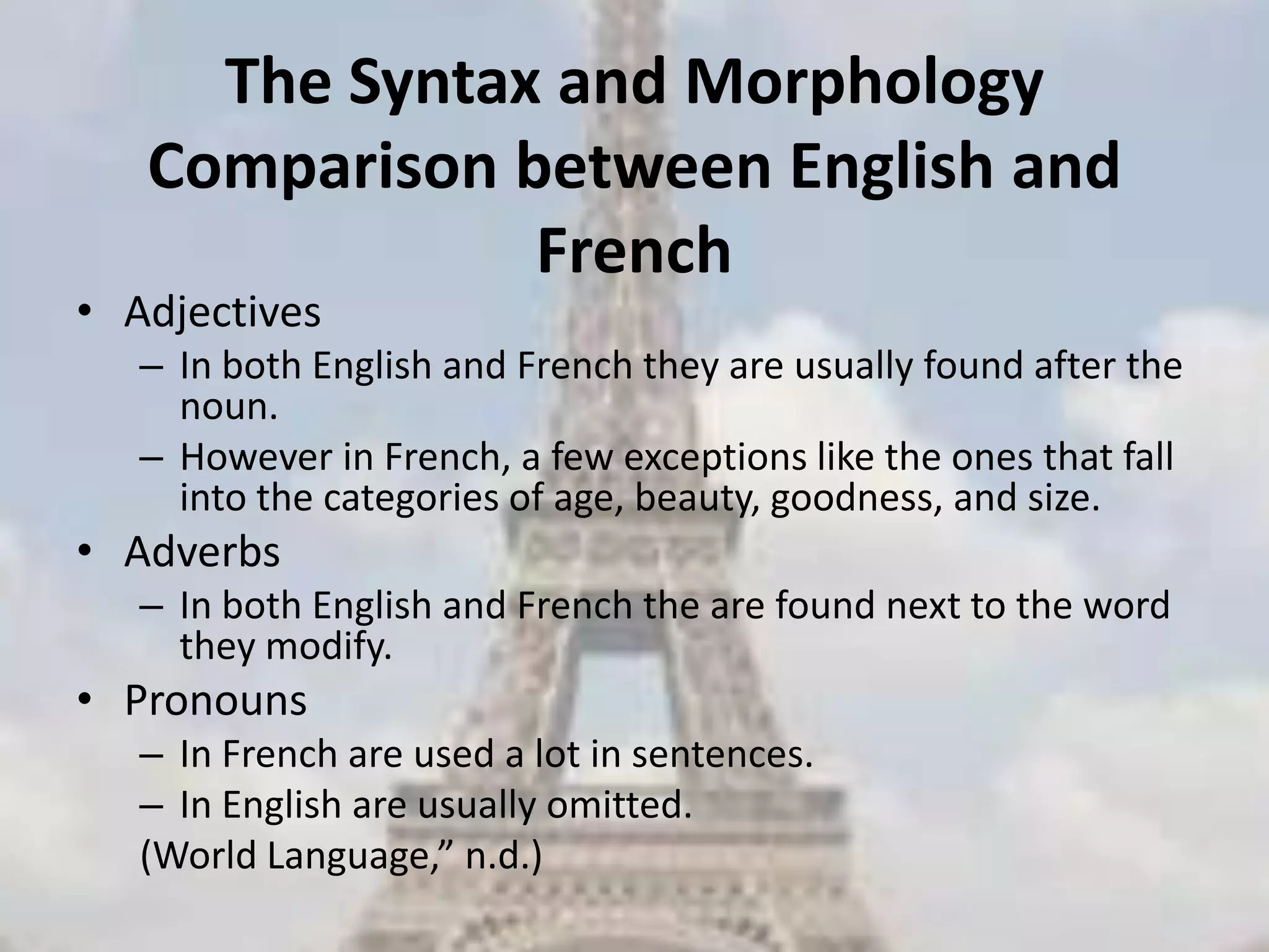French and english language power point | PPTX