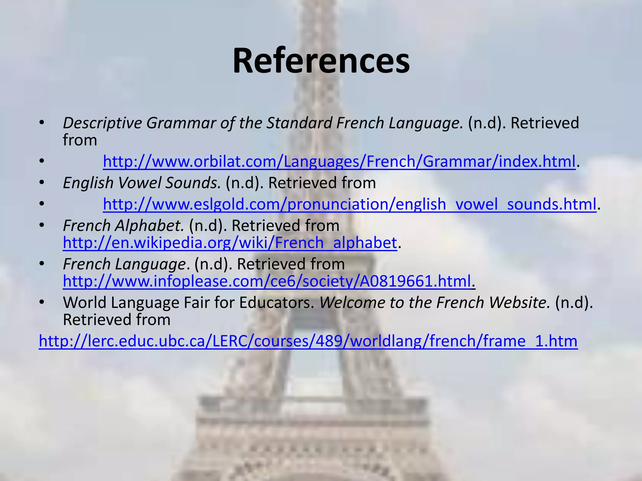 French and english language power point | PPTX