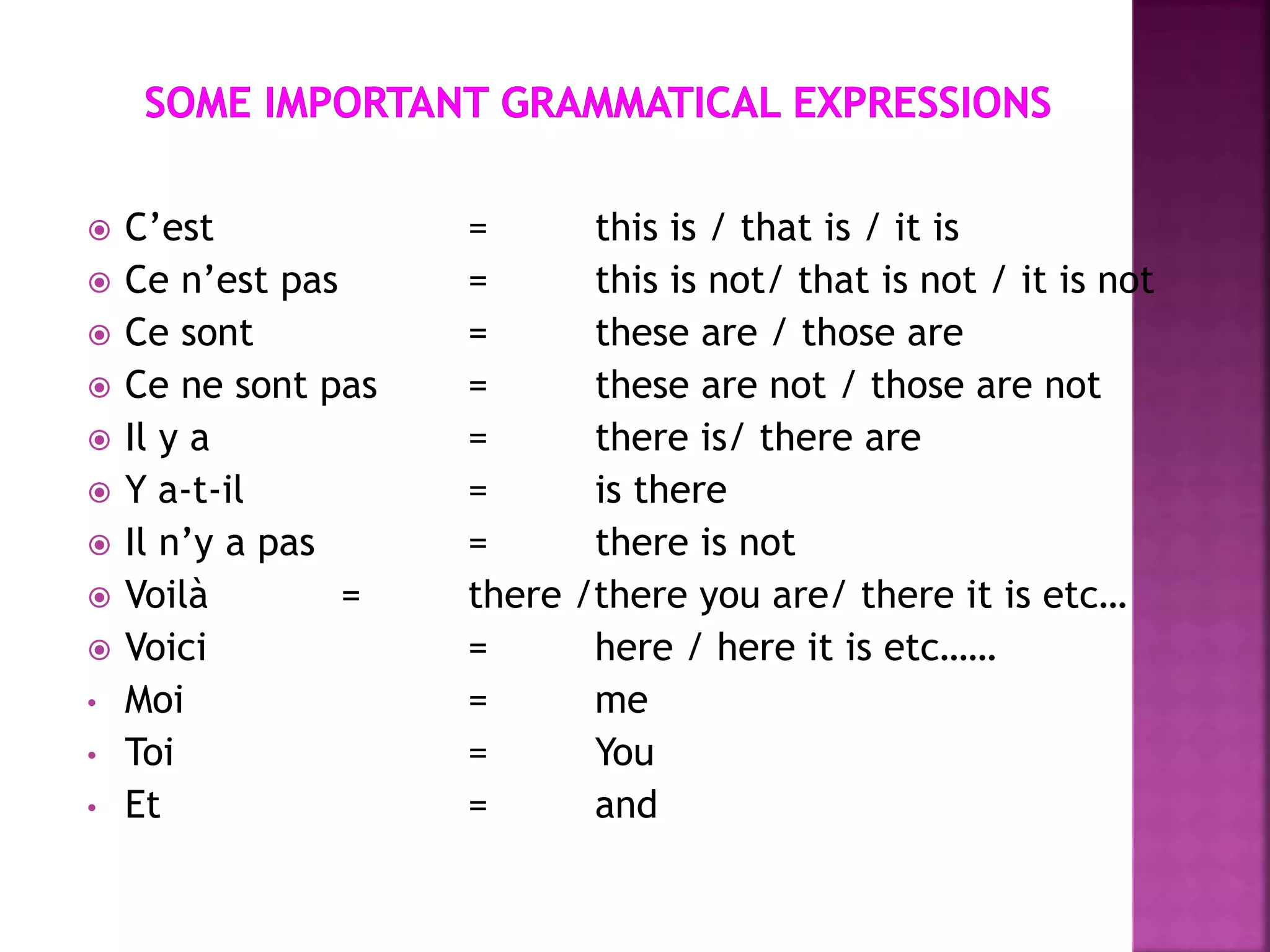 French basics & grammar updated | PPTX