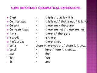 French basics & grammar updated | PPTX