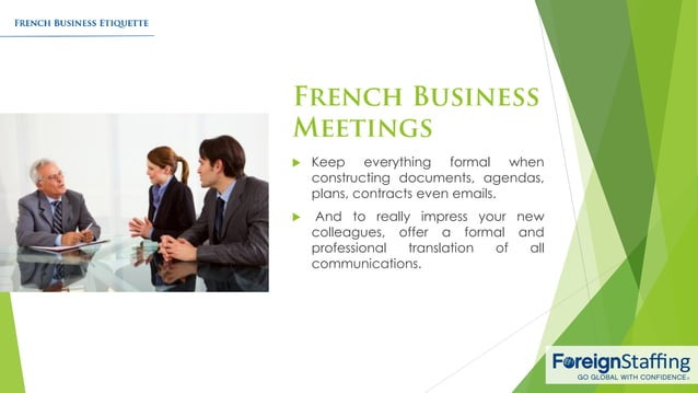 French Business Etiquette | PDF | Travel Preparation and Advice | Travel