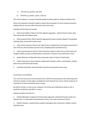 French clasical menu | RTF