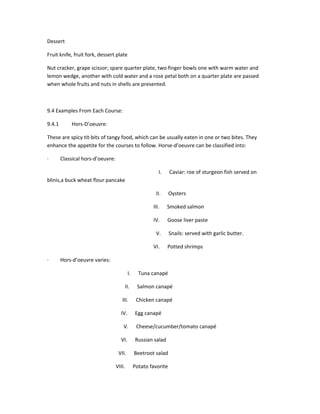 French clasical menu | RTF