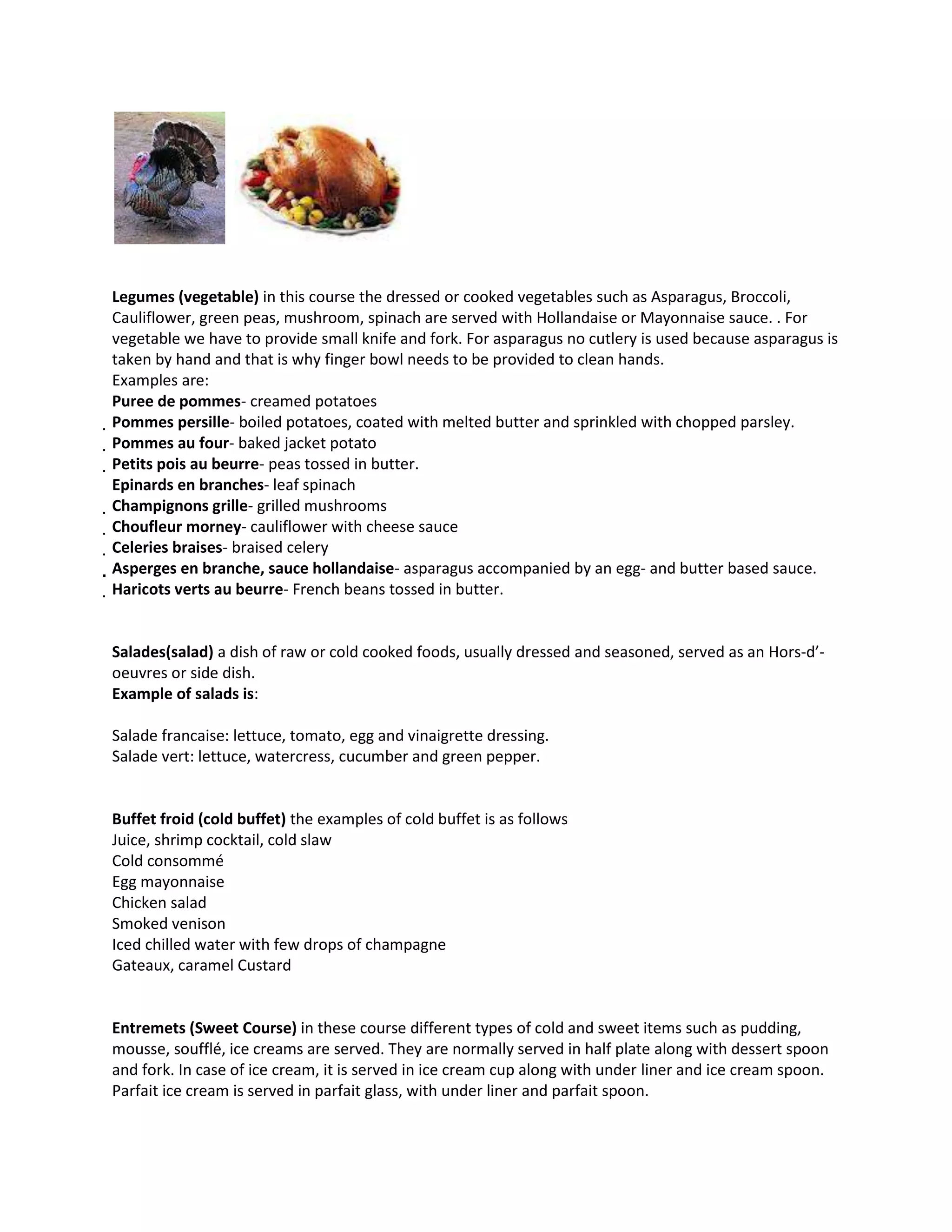French classical menu | DOCX