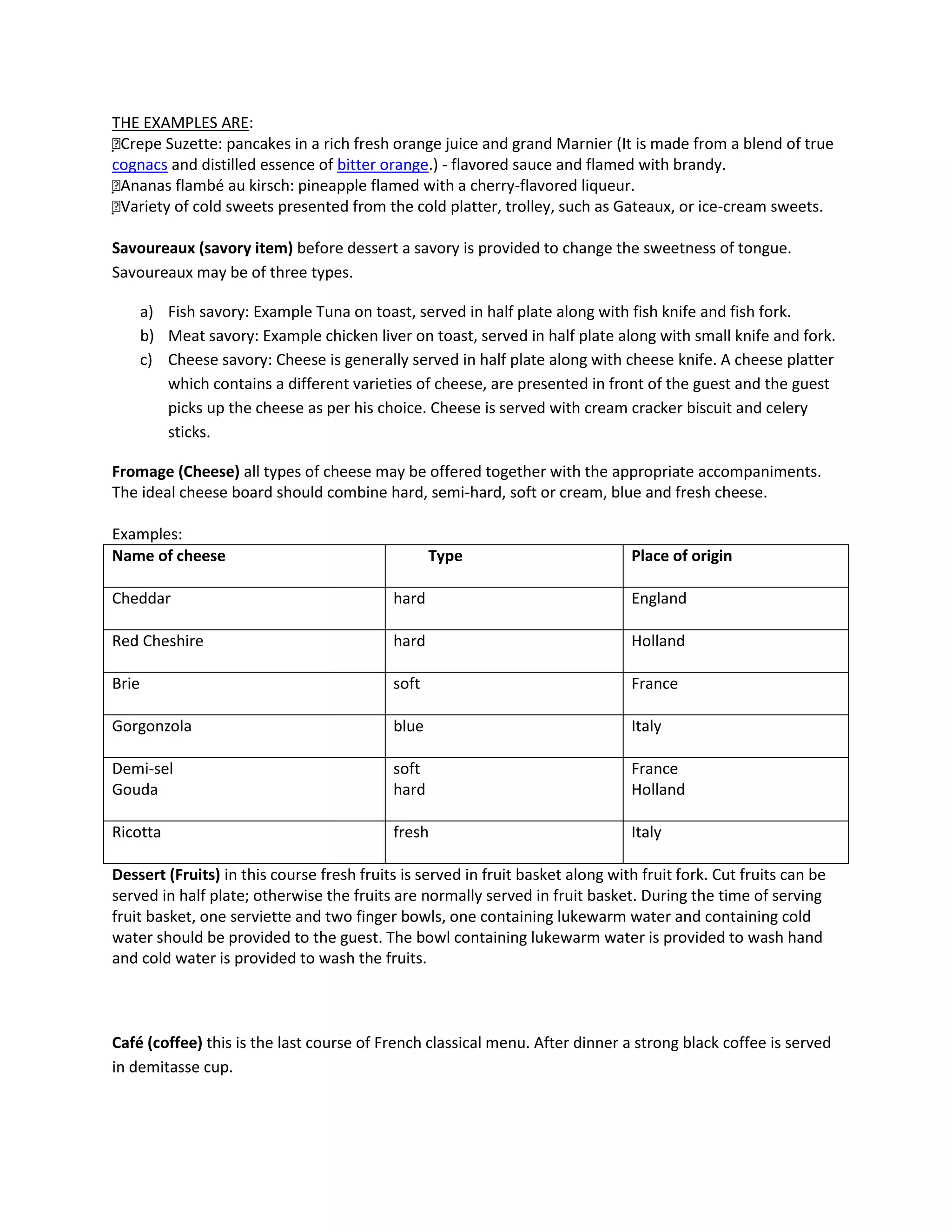 French classical menu | DOCX
