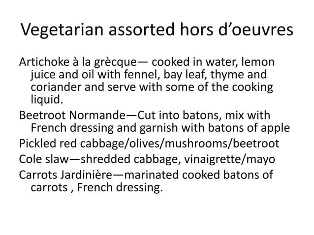 French classical menu | PPTX | Desserts and Baking | Food & Drink