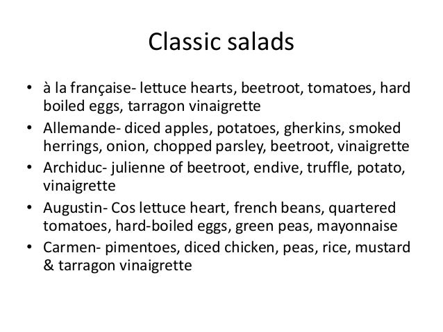 French Lunch Menu