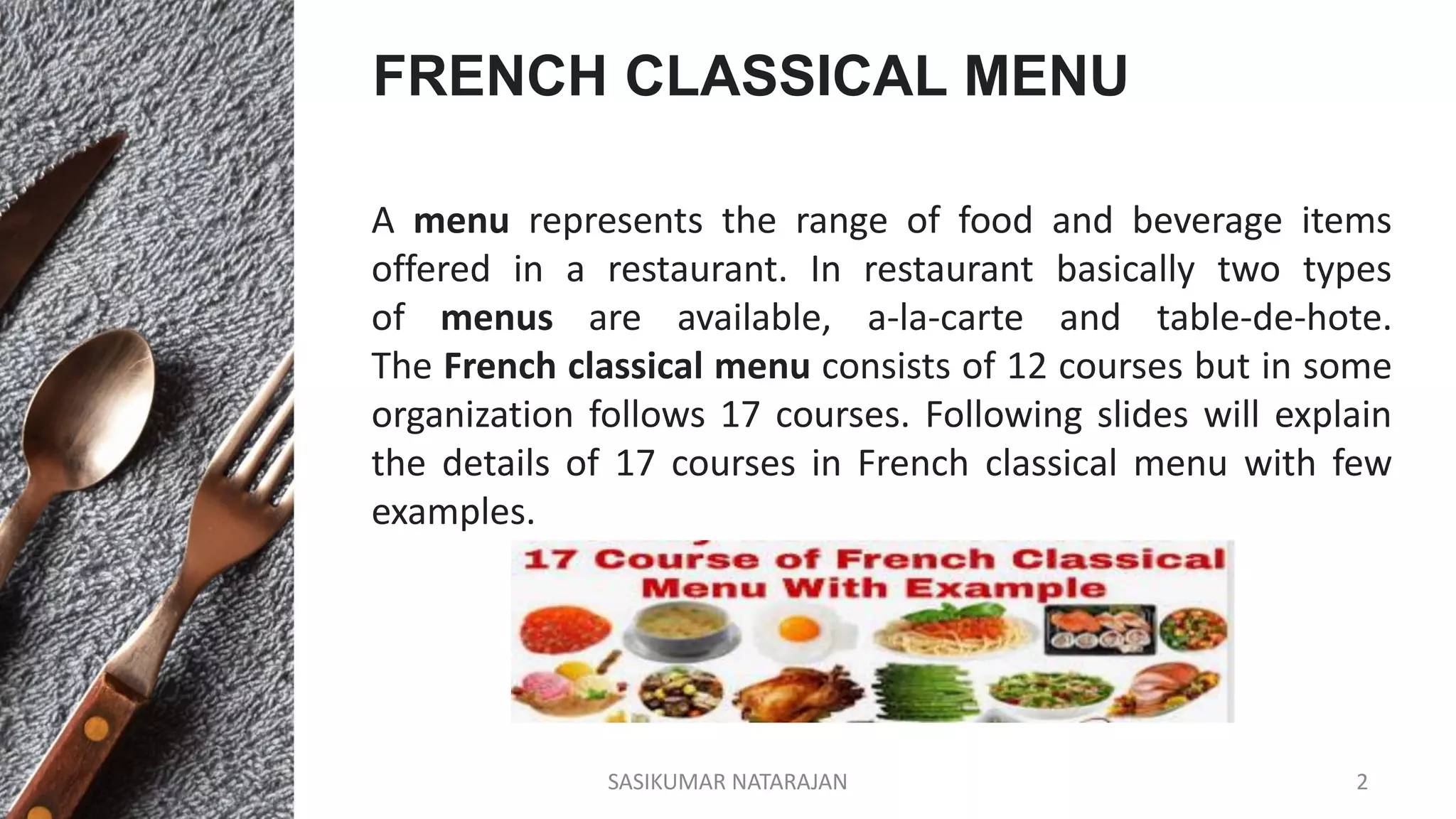 French classical menu | PDF
