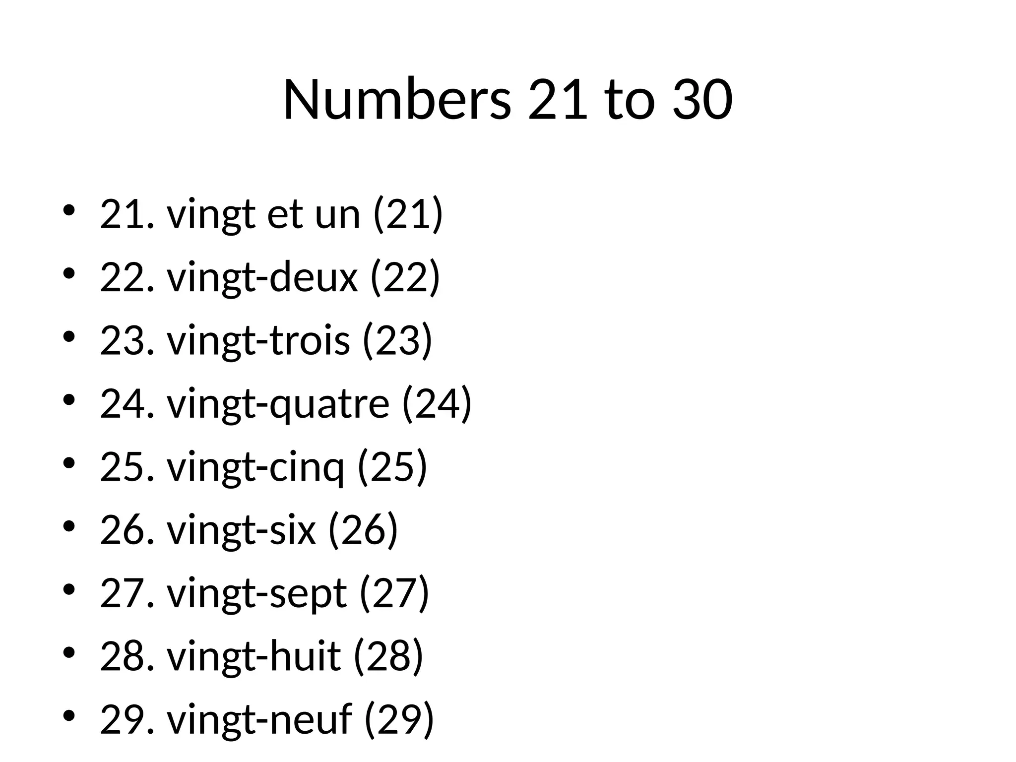 Counting in French from 1 to 40_beginners | PPTX