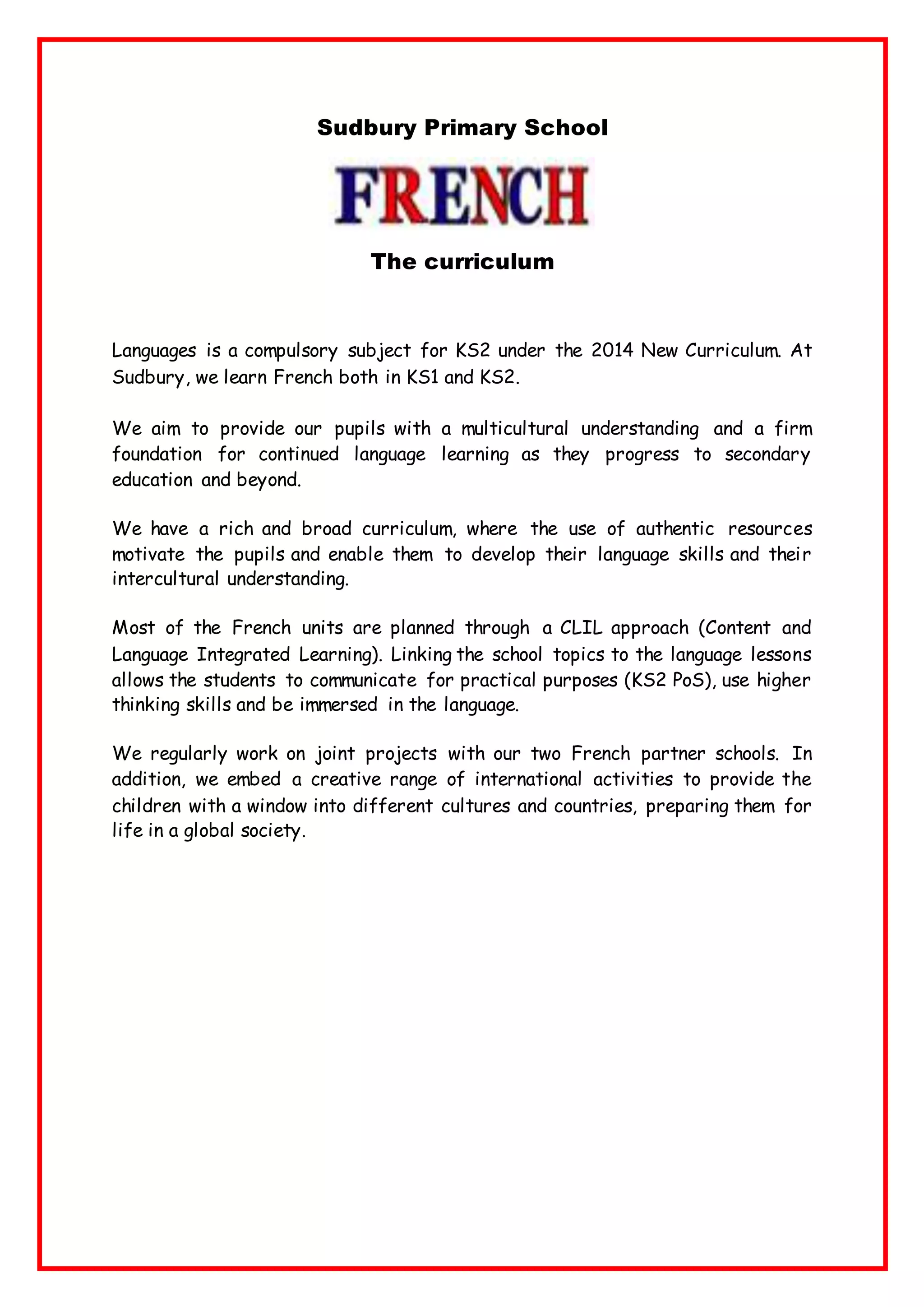 French curriculum | PDF