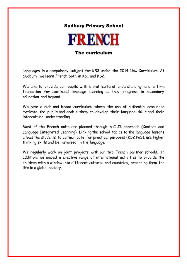French curriculum | DOCX