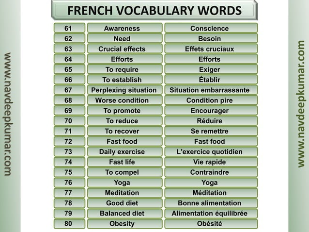 French DELF B1 Vocabulary | PPTX