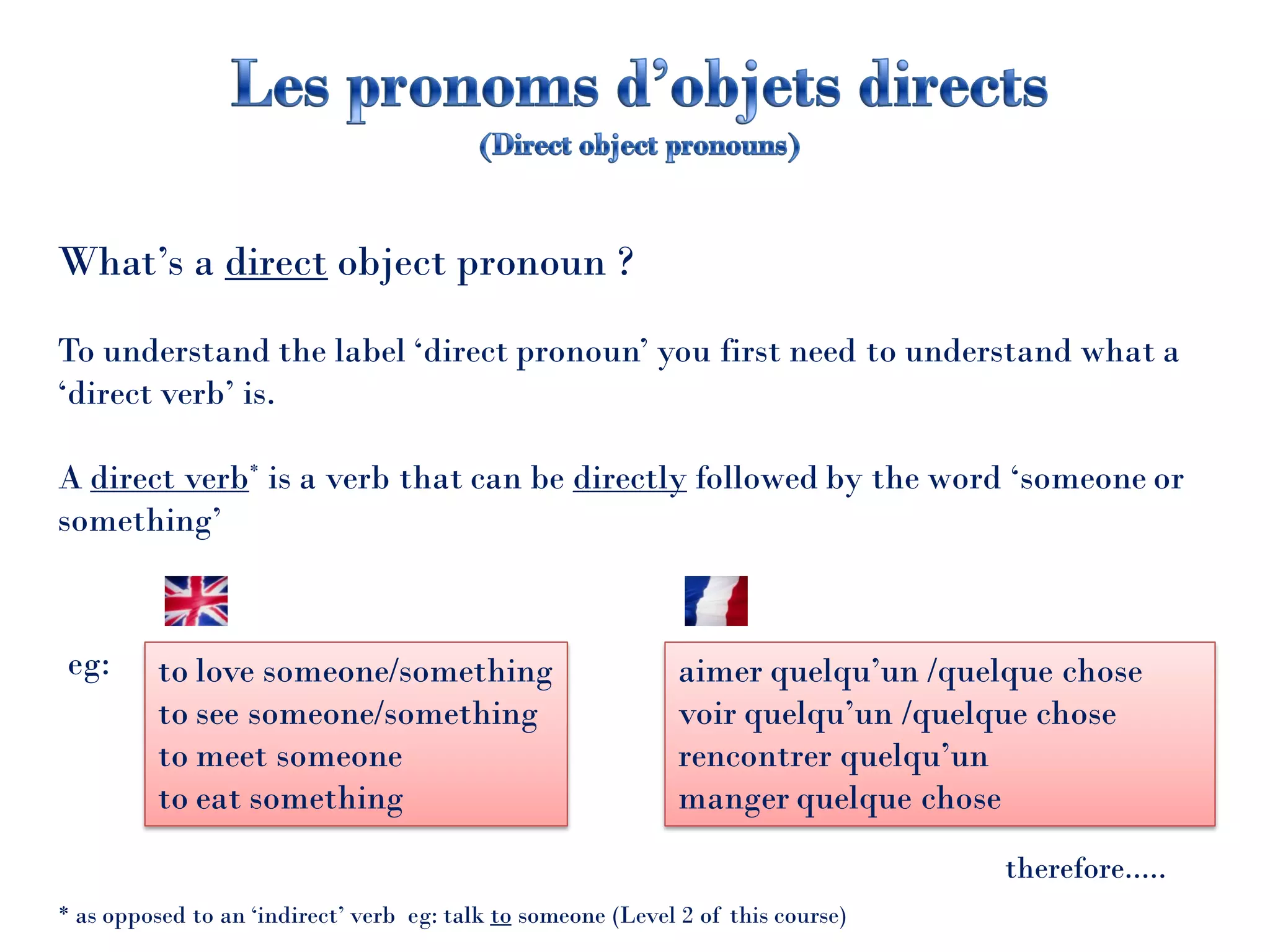 French direct pronouns | PDF