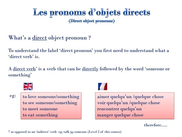 French direct pronouns | PPT