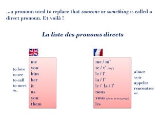 French direct pronouns | PDF
