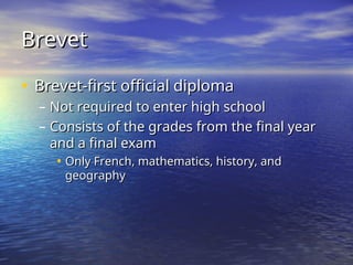 The French education system in Cecile ppt | PPT