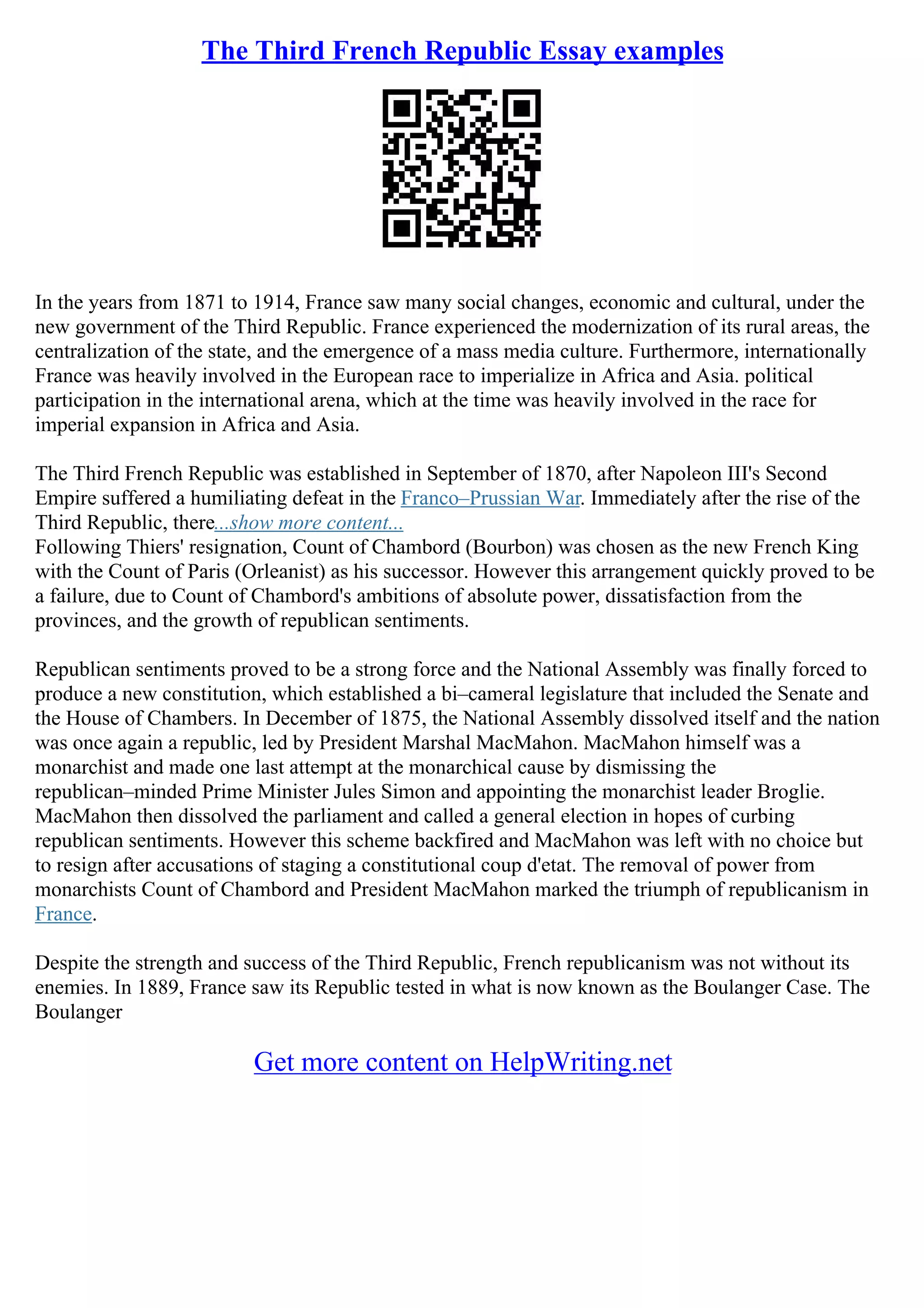 French Essay Example | PDF
