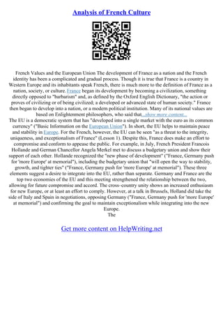 French Essay Example | PDF