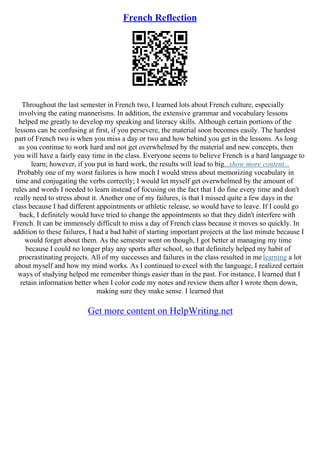 French Essay Example | PDF