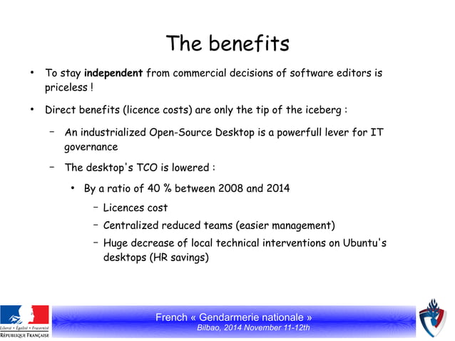 French gendarmerie nationale_ubuntu__libre_con_2014_bilbao | PPT