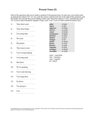 French grammar sheets | PDF