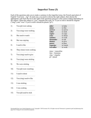 French grammar sheets | PDF