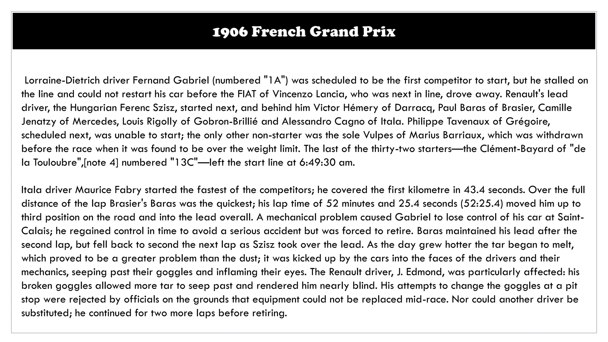History about the first French Grand Prix year 1906 | PDF