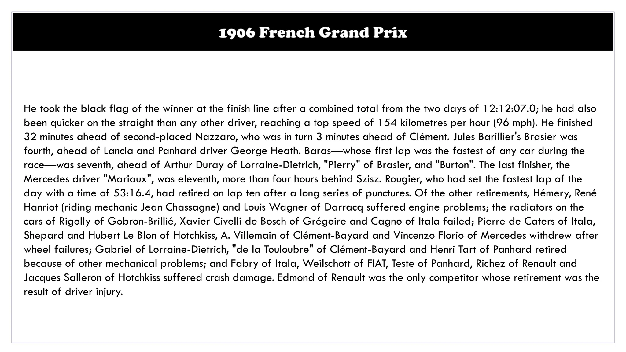 History about the first French Grand Prix year 1906 | PDF