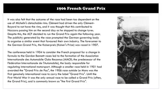 History about the first French Grand Prix year 1906 | PDF