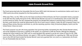 History about the first French Grand Prix year 1906 | PDF
