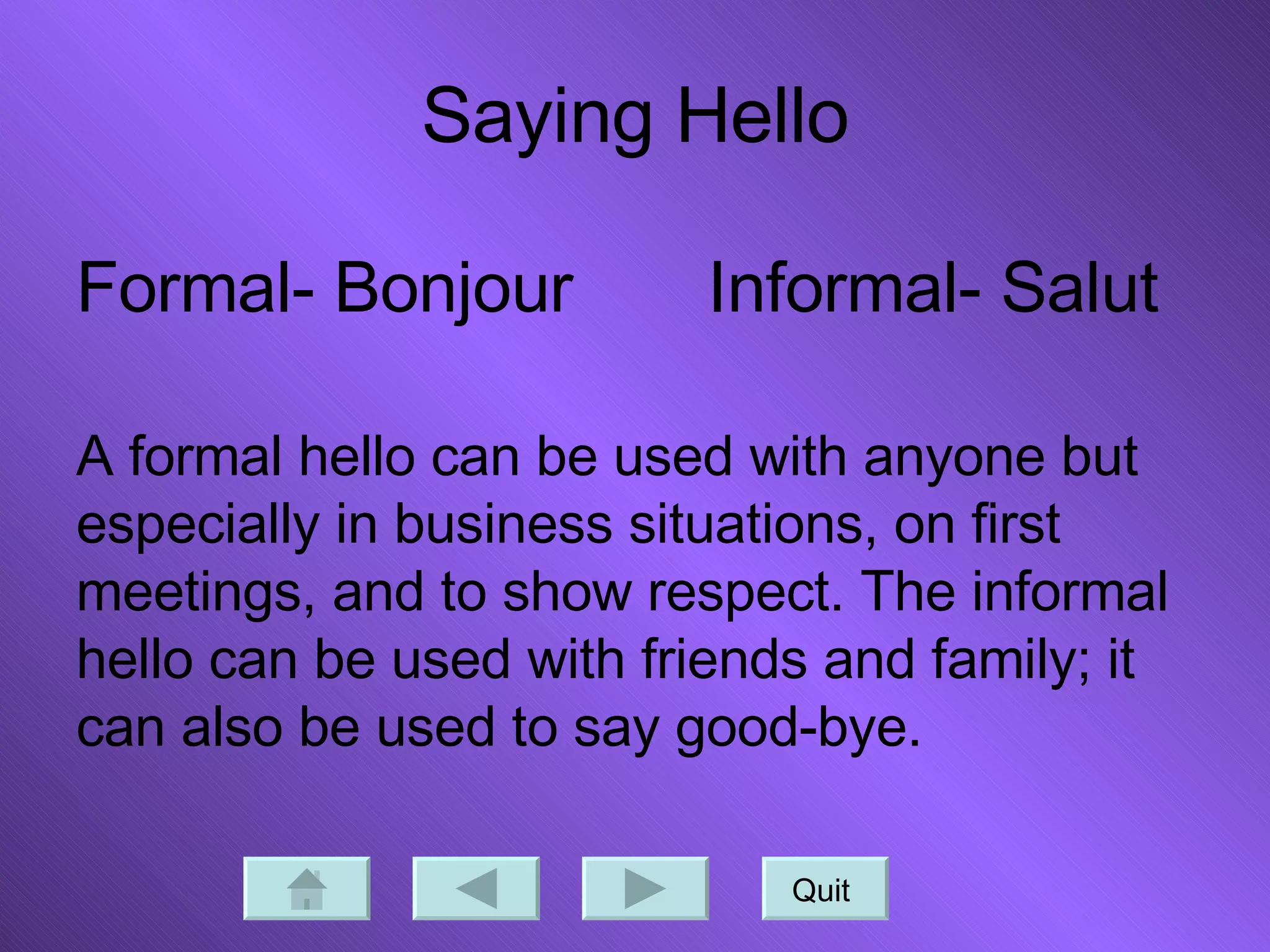 French Greetings | PPT