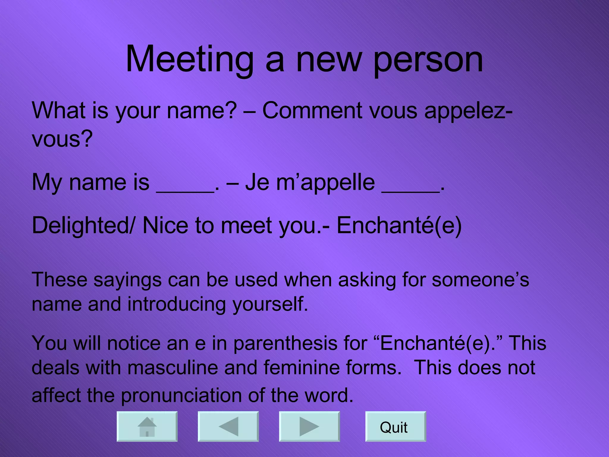 French Greetings | PPT