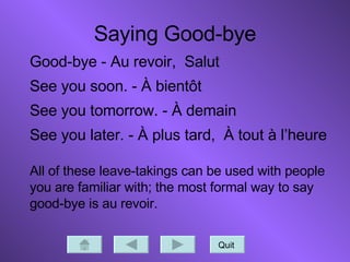 French Greetings | PPT