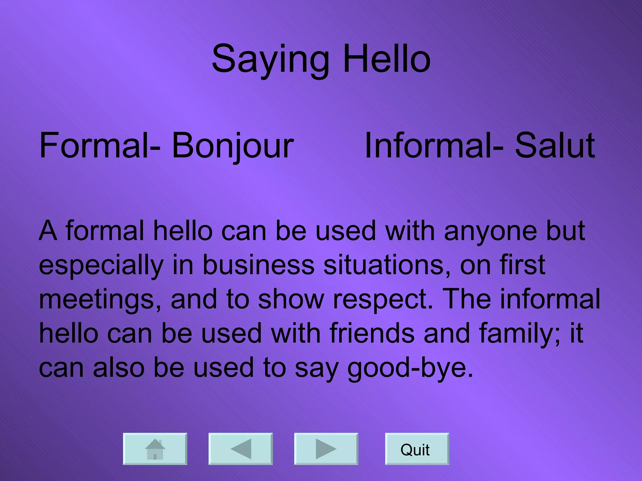 French Greetings | PPT