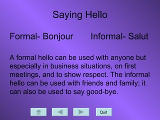 French Greetings | PPT