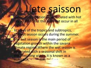 seasons ppt in french | PPTX | Weather | Science