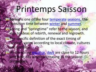 seasons ppt in french | PPTX