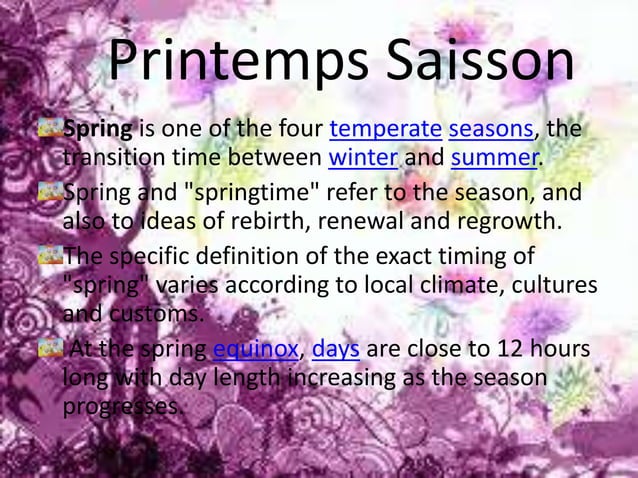 seasons ppt in french | PPTX | Weather | Science