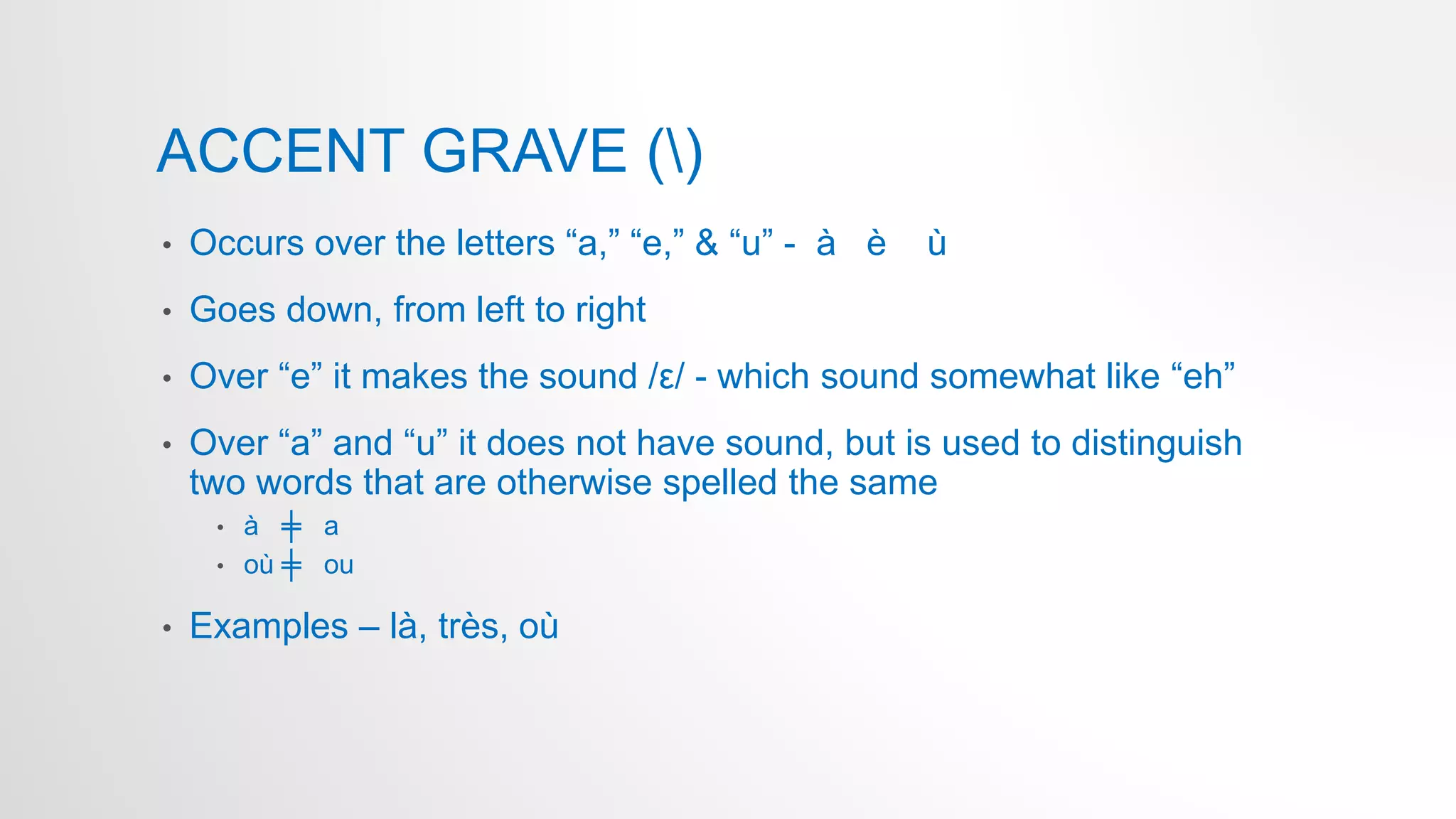 French i accent marks | PPT