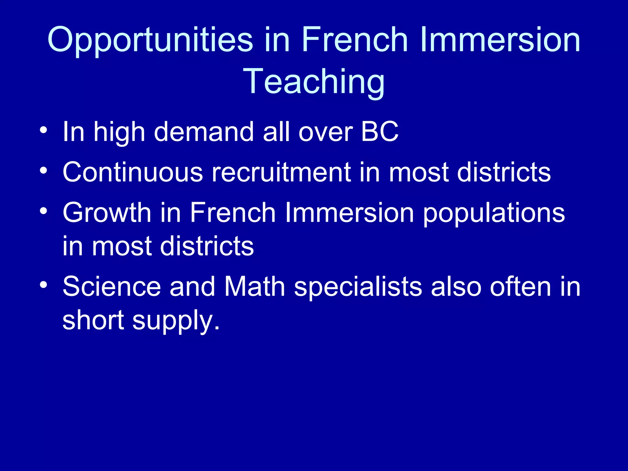 French immersion for student teachers | PPT