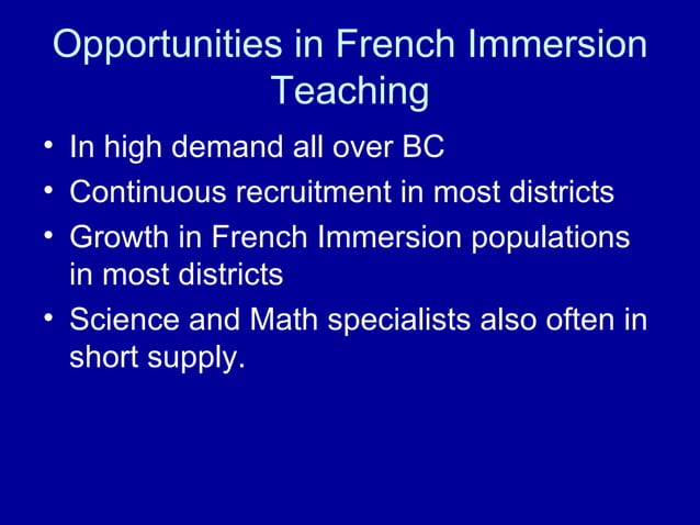 French immersion for student teachers | PPT