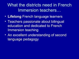 French immersion for student teachers | PPT