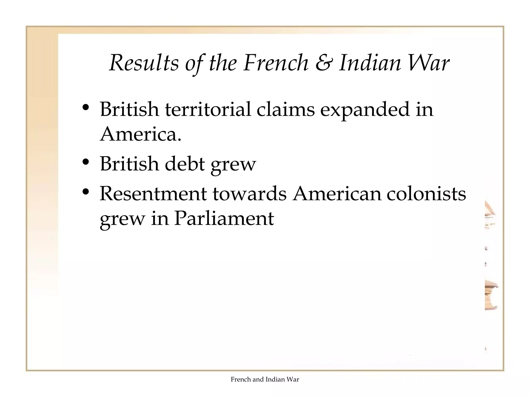 French Indian war 17 18 | PPT