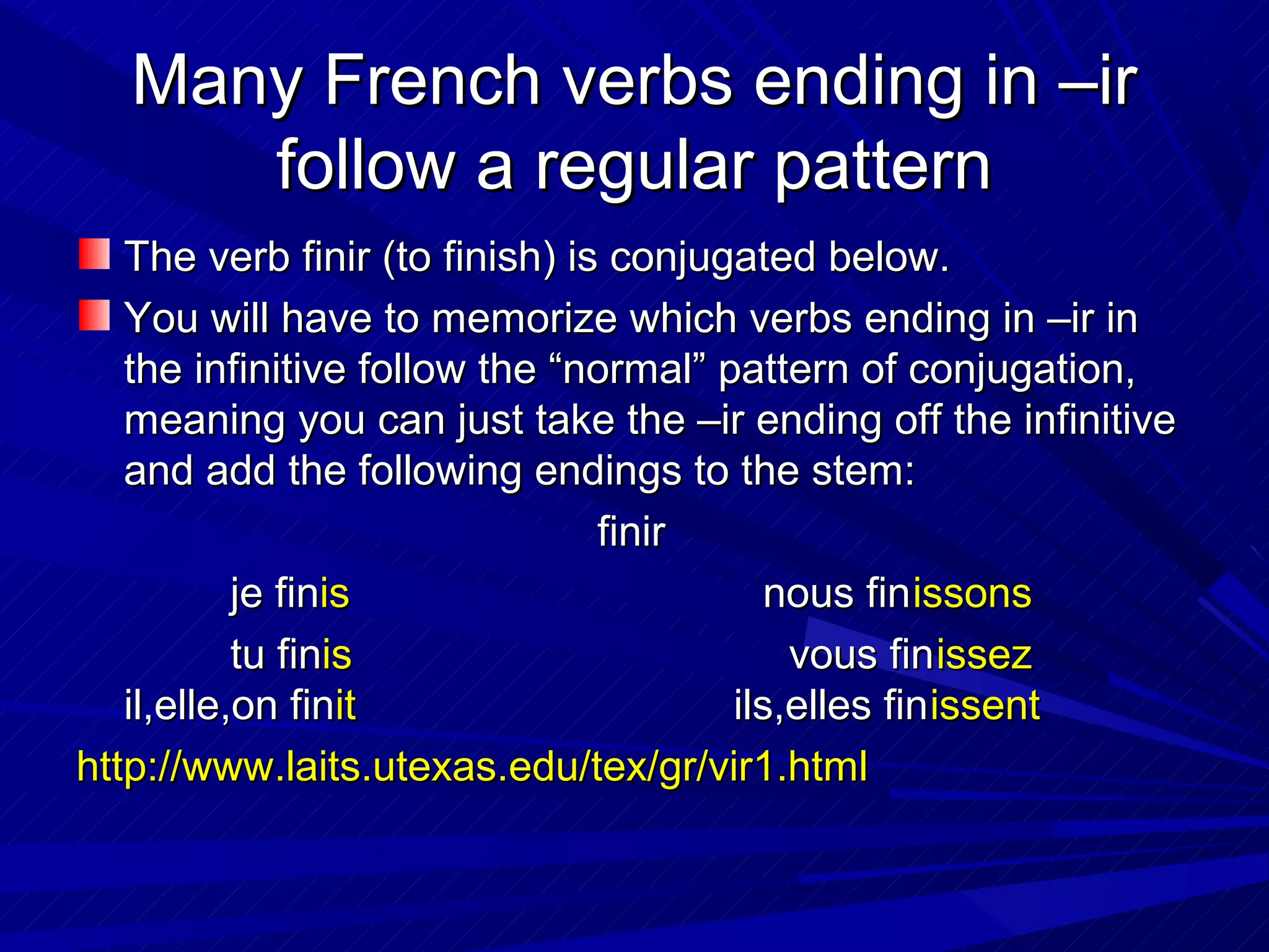 French –ir verbs | PPT